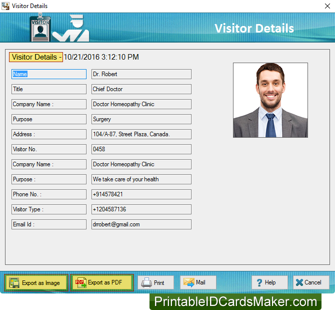 Visitors Gate Pass ID Cards Maker Software Screenshots to design ...